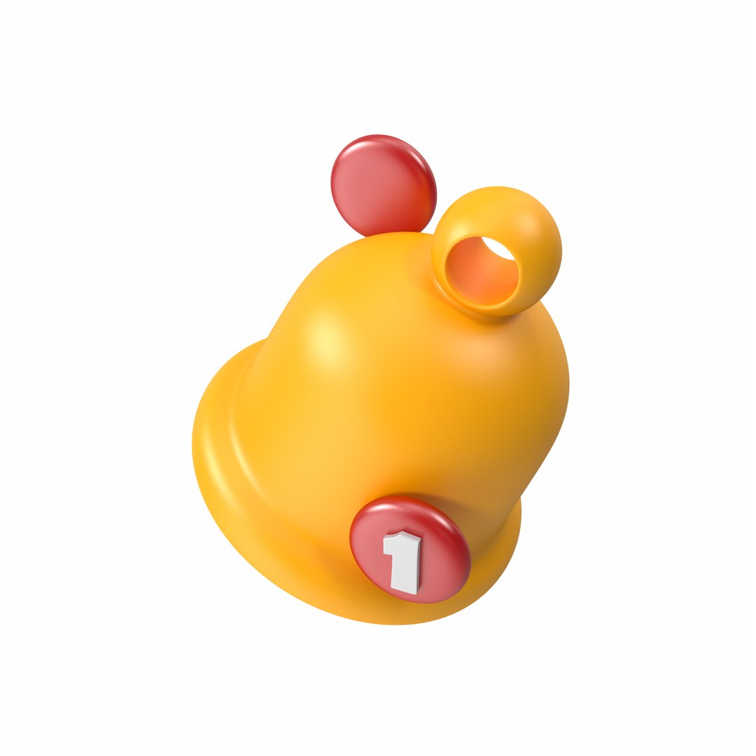 3D Notification Bell Cartoon Model - TurboSquid 2266984