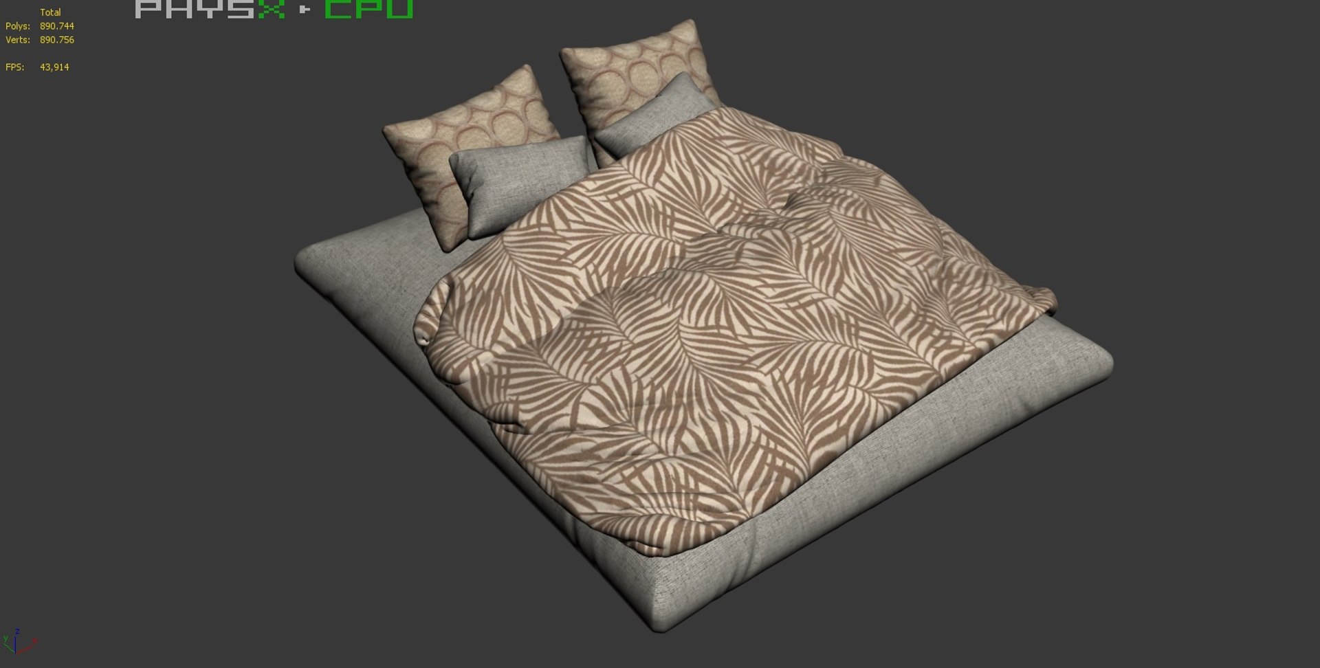 3d Max Bed Set Highpoly