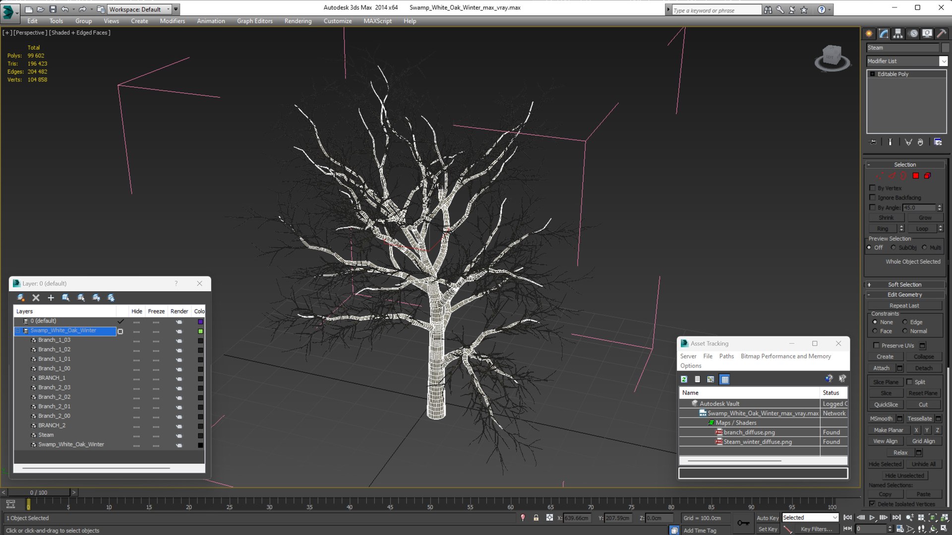 Swamp White Oak Winter 3D Model - TurboSquid 2185714