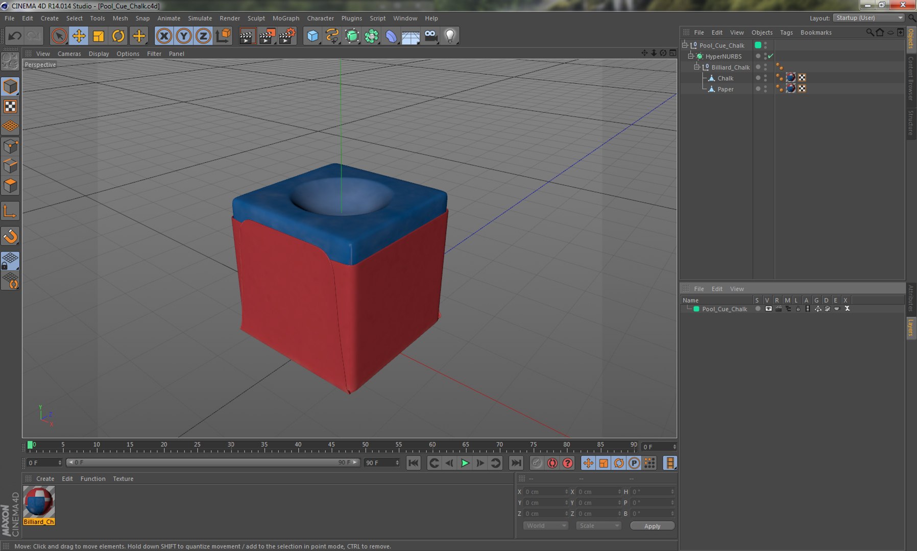 Pool Cue Chalk 3D Model - TurboSquid 1208070
