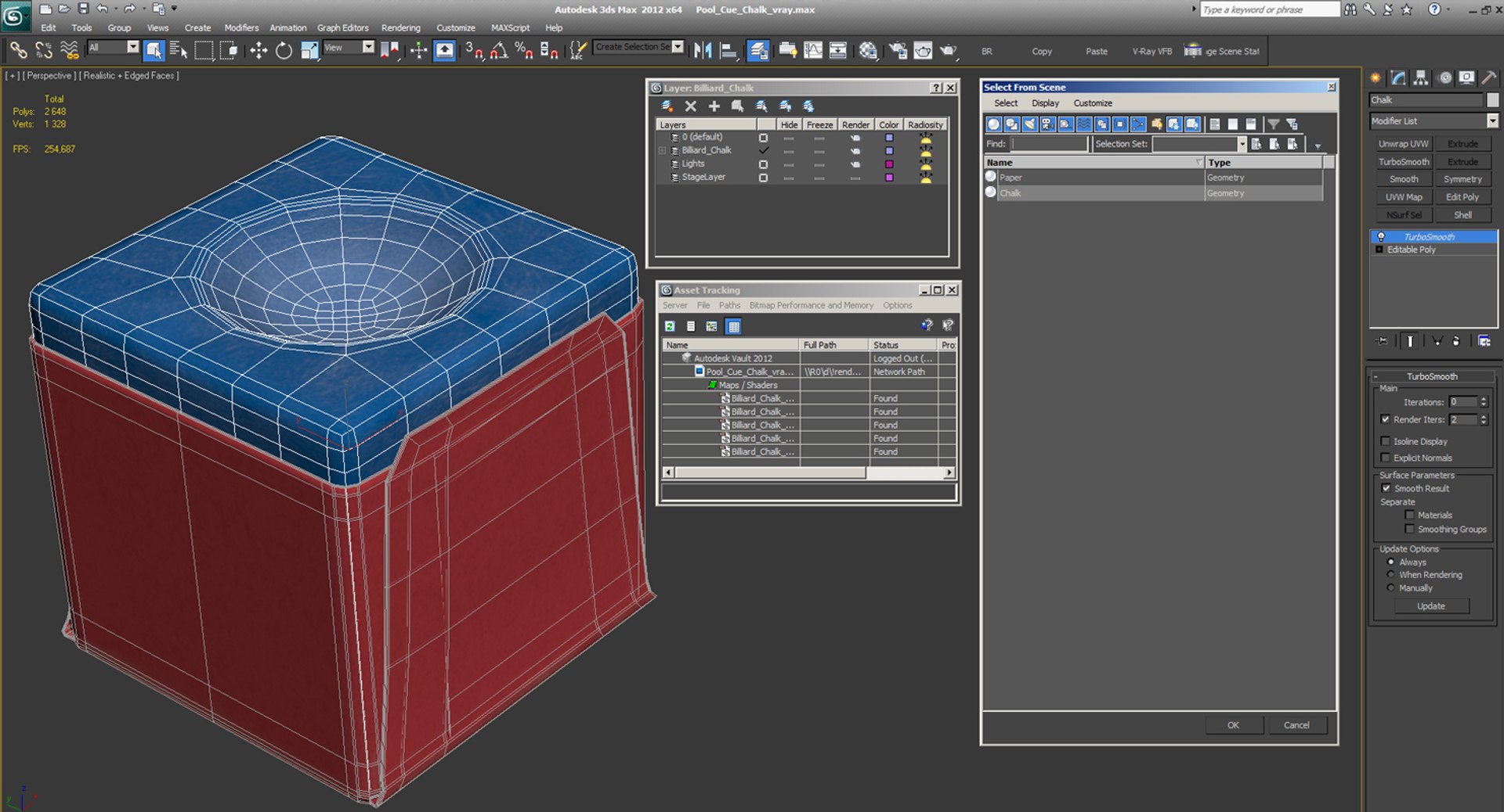 Pool Cue Chalk 3D Model - TurboSquid 1208070
