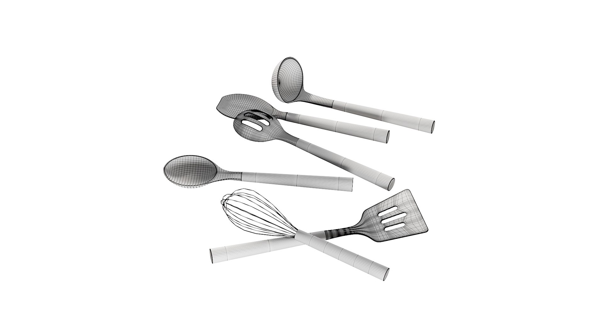 3D Realistic Black Silicone Utensils - TurboSquid 1444787