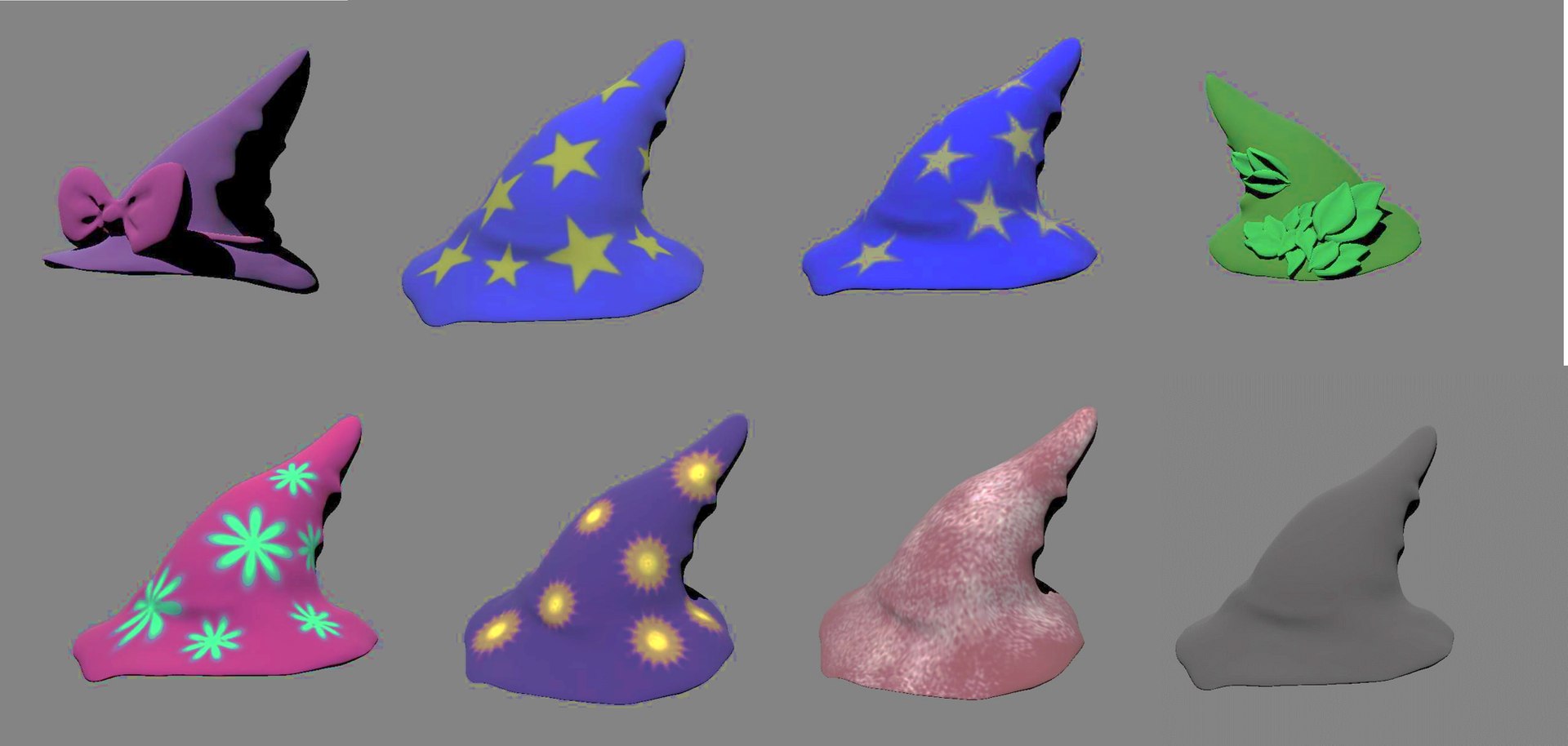 witch hats 3d model