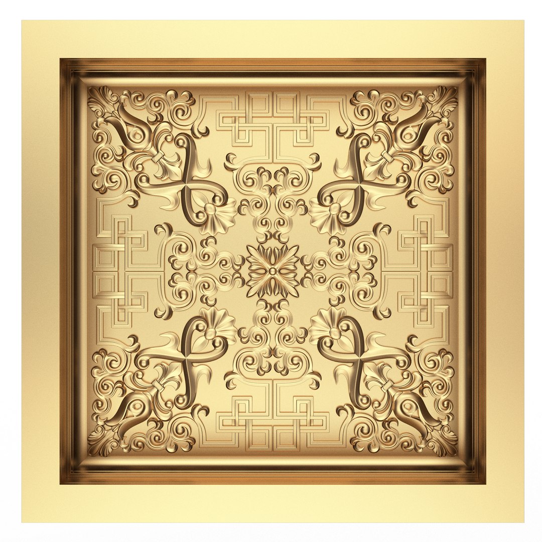 Carved Ceiling Tile 01 3D model - TurboSquid 2158427