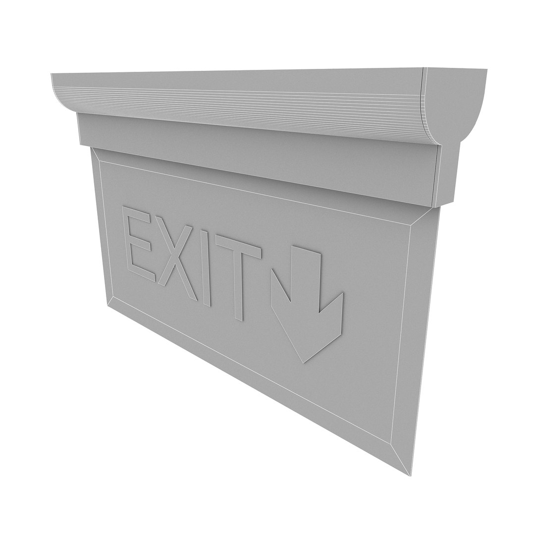 Exit Sign Low Poly Model - TurboSquid 1865895