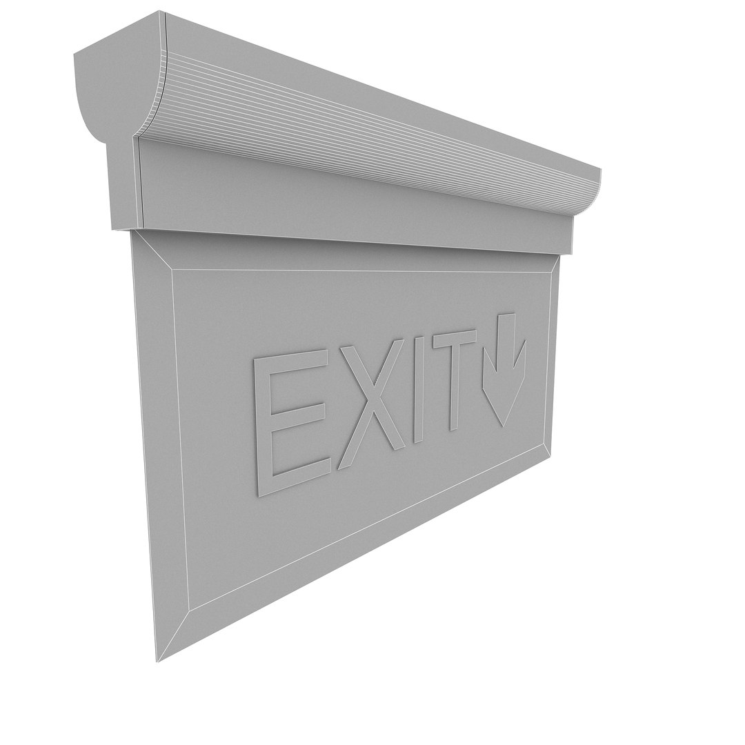 Exit Sign Low Poly Model - TurboSquid 1865895