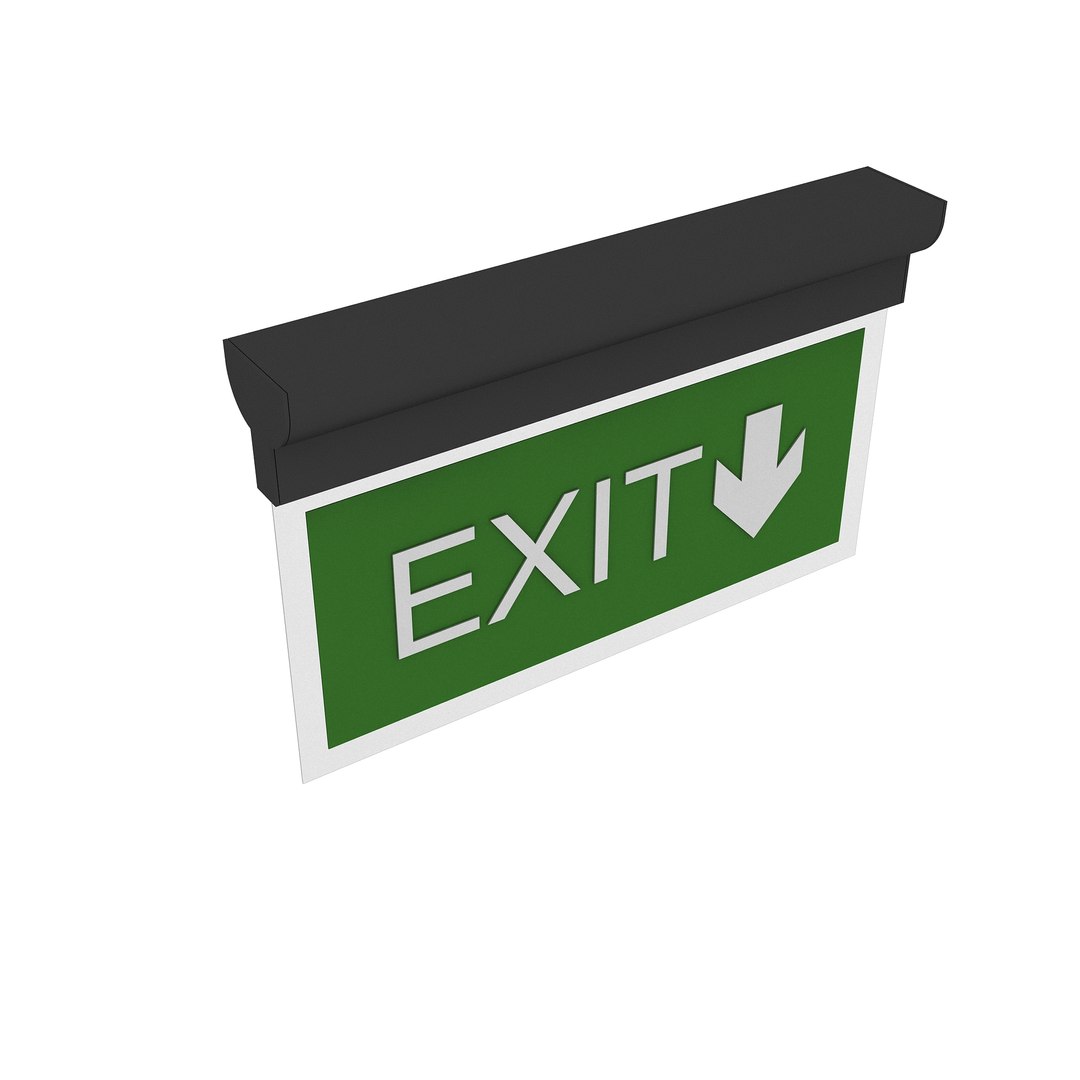 Exit Sign Low Poly Model - TurboSquid 1865895