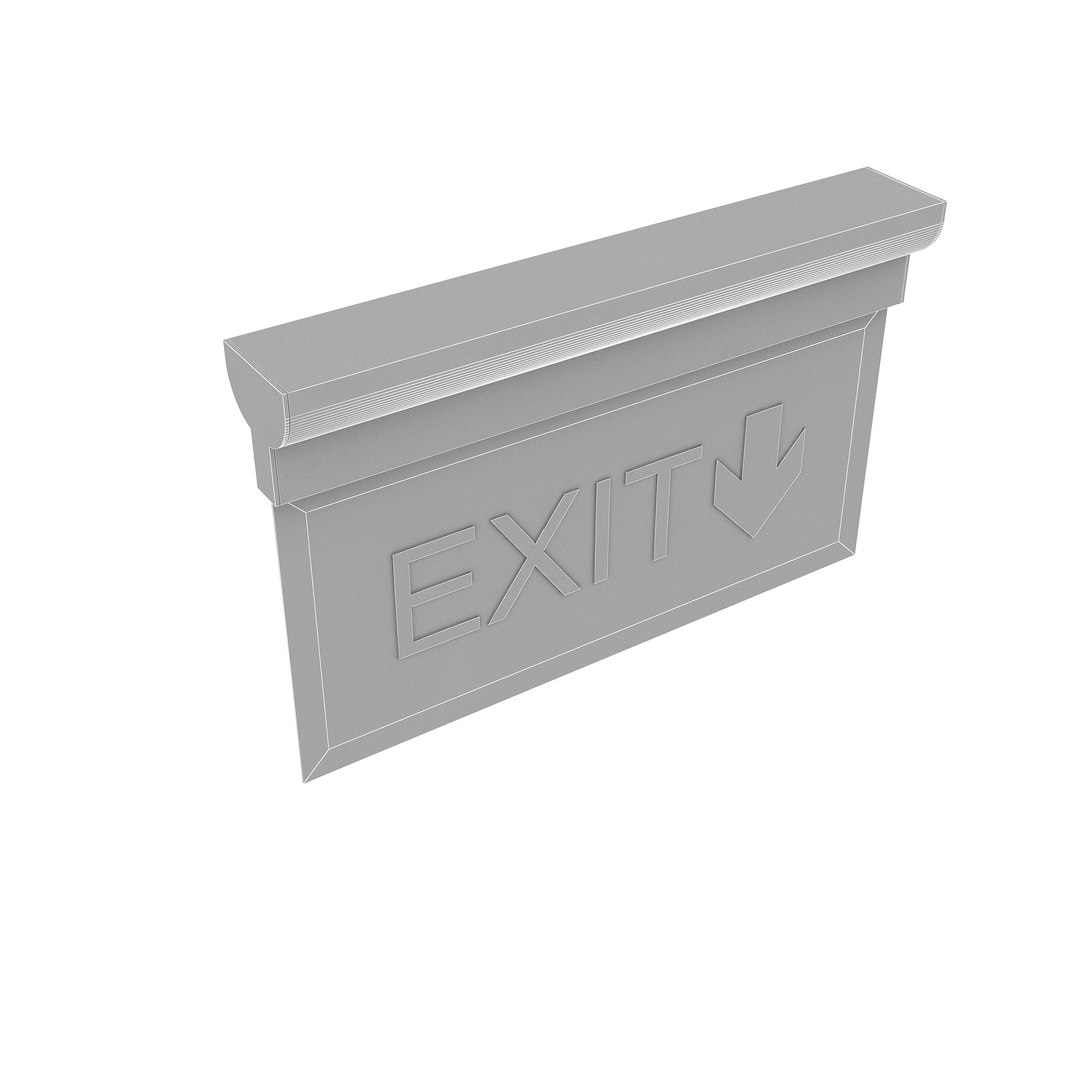 Exit Sign Low Poly Model - TurboSquid 1865895