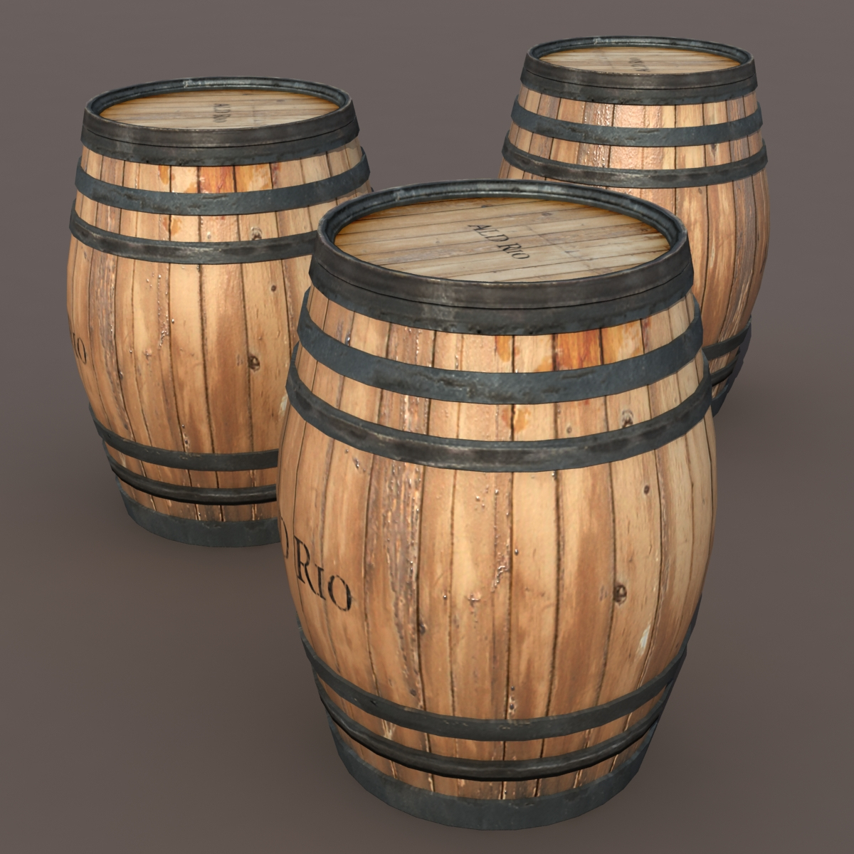 max old wooden barrel modeled