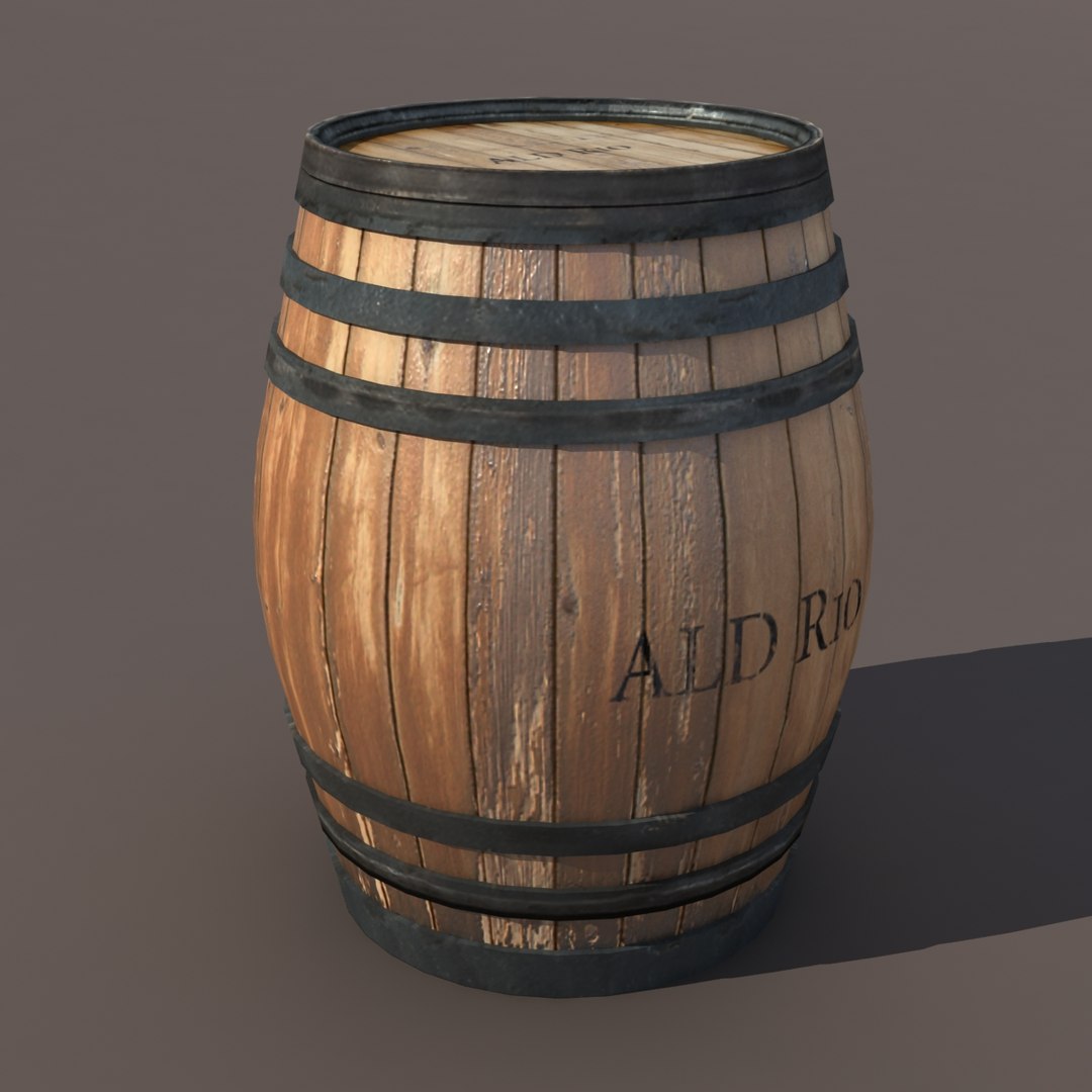 Max Old Wooden Barrel Modeled