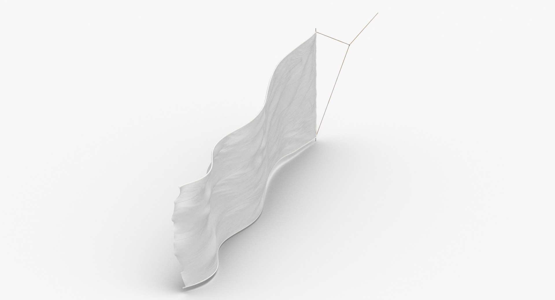 3D Banner Waving Horizontal White Model - TurboSquid 1574455