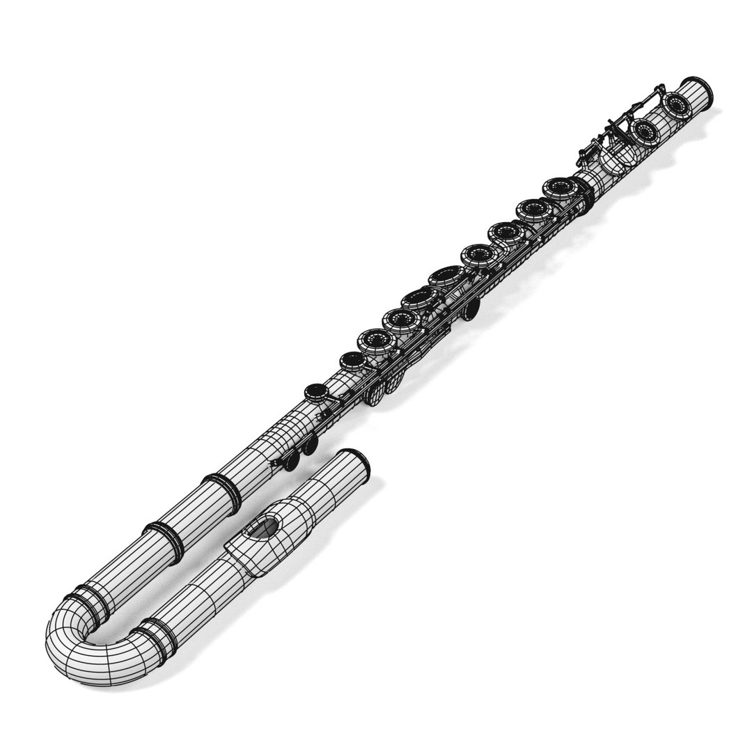 3d flutes bended model