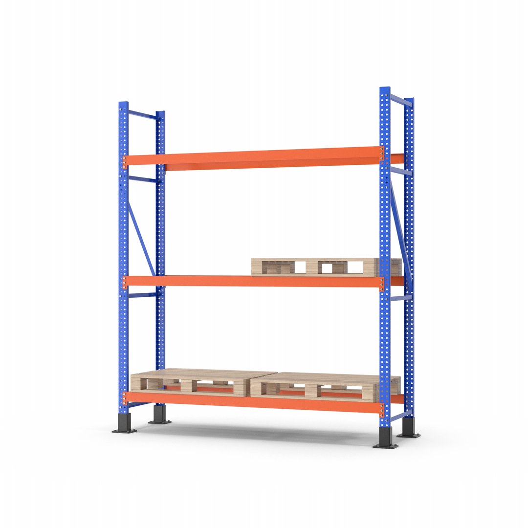 Metal Shelf Pallet Rack 3D Model - TurboSquid 2161187