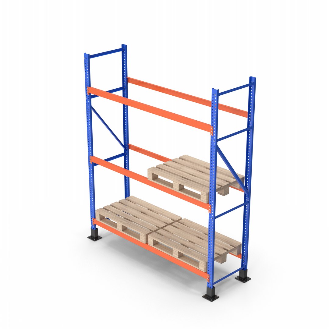 Metal Shelf Pallet Rack 3D Model - TurboSquid 2161187