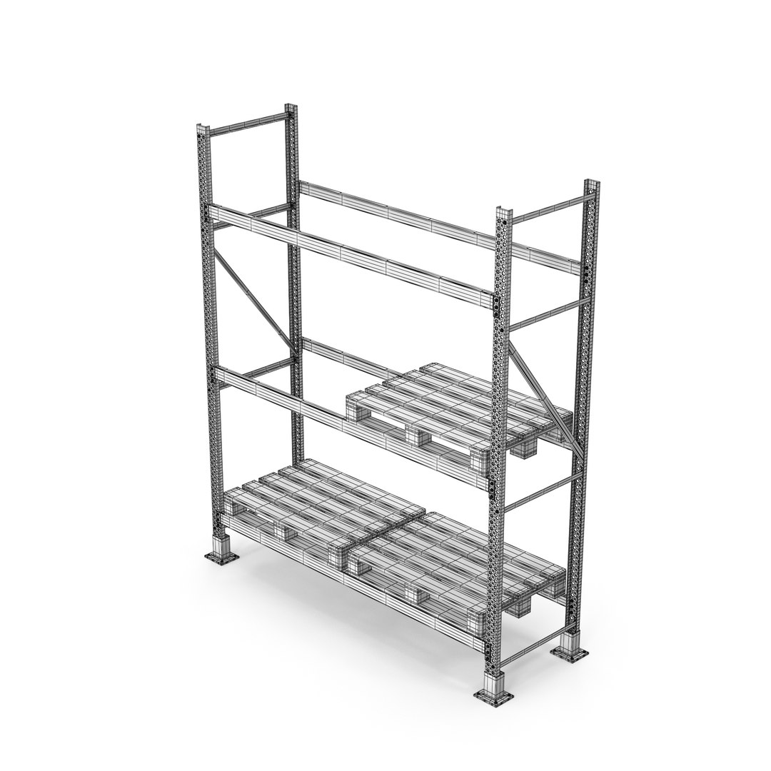 Metal Shelf Pallet Rack 3D Model - TurboSquid 2161187