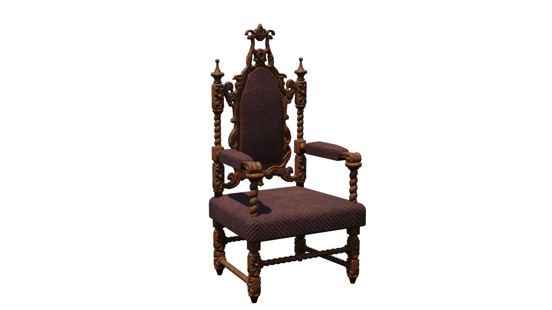 3D Renaissance Style HighBacked Chair Model 4 - TurboSquid 1965971