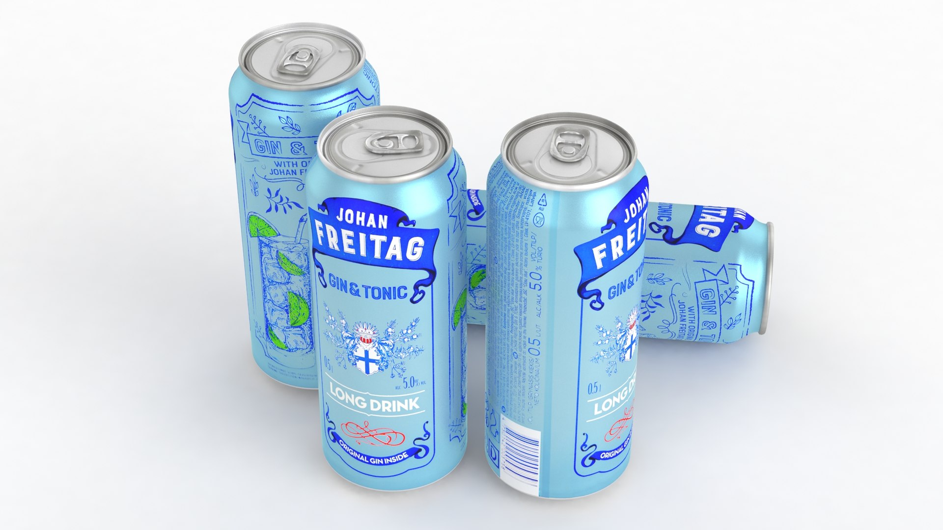 3D Alcohol Can Johan Freitag Gin And Tonic Long Drink 500ml 2024 ...