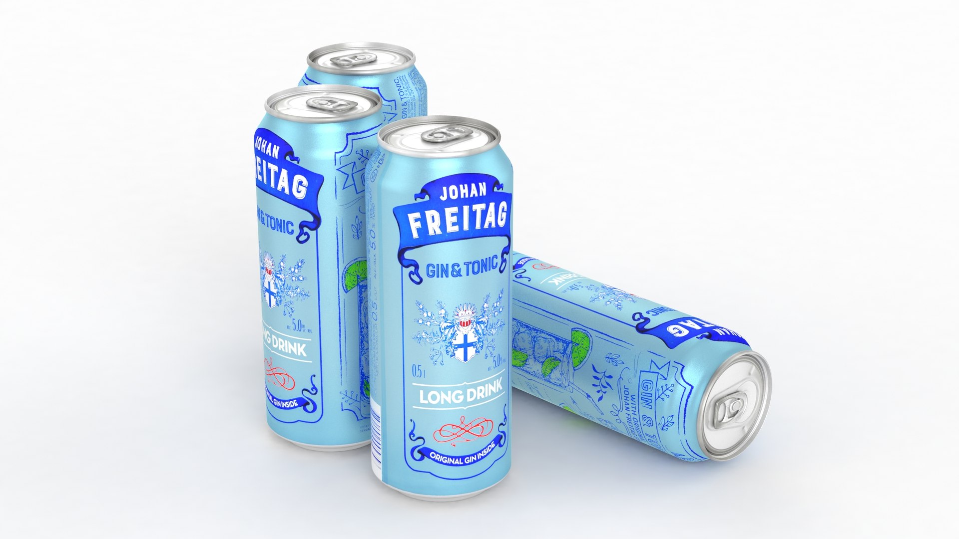 3D Alcohol Can Johan Freitag Gin And Tonic Long Drink 500ml 2024 ...
