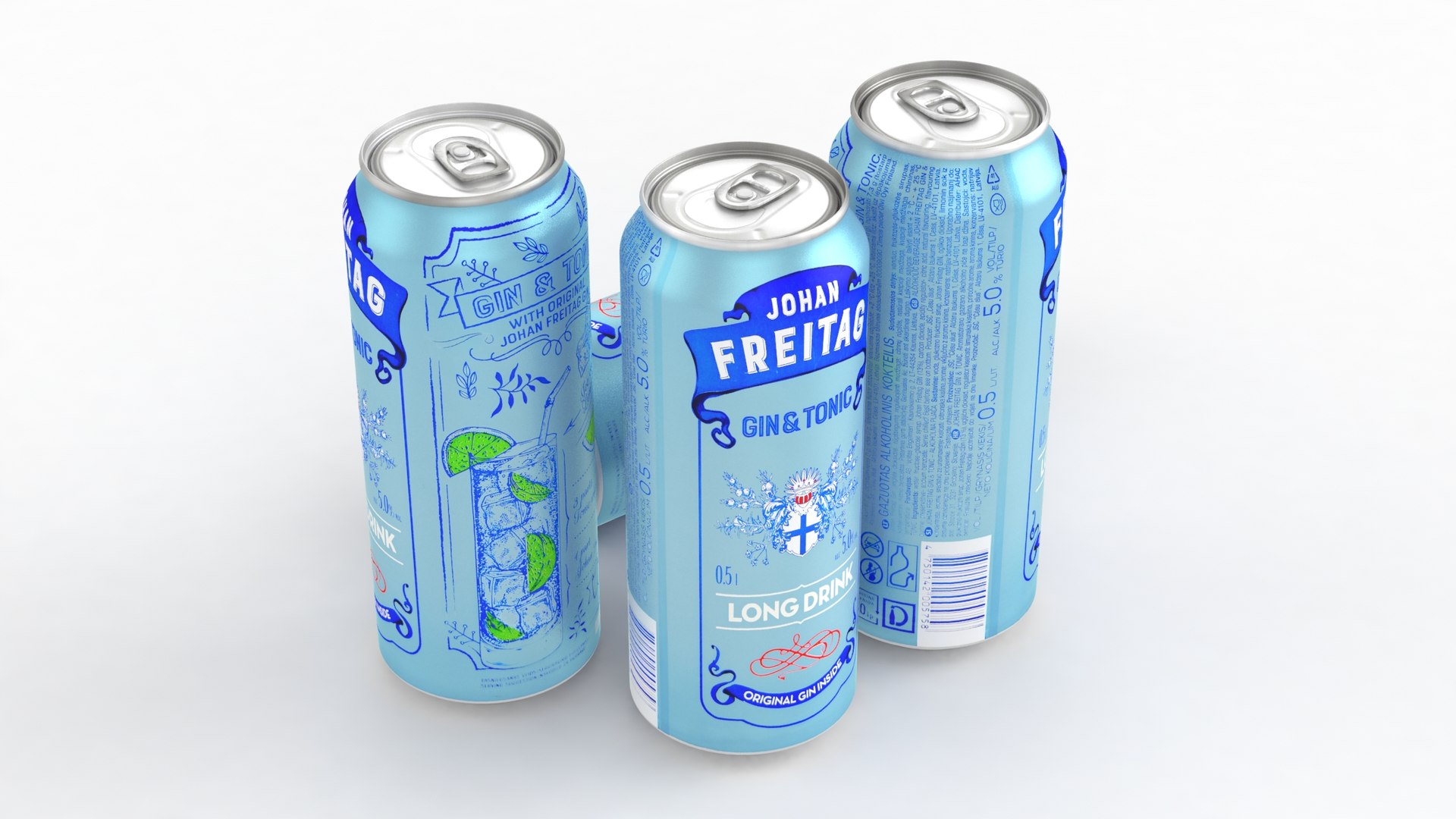 3D Alcohol Can Johan Freitag Gin And Tonic Long Drink 500ml 2024 ...