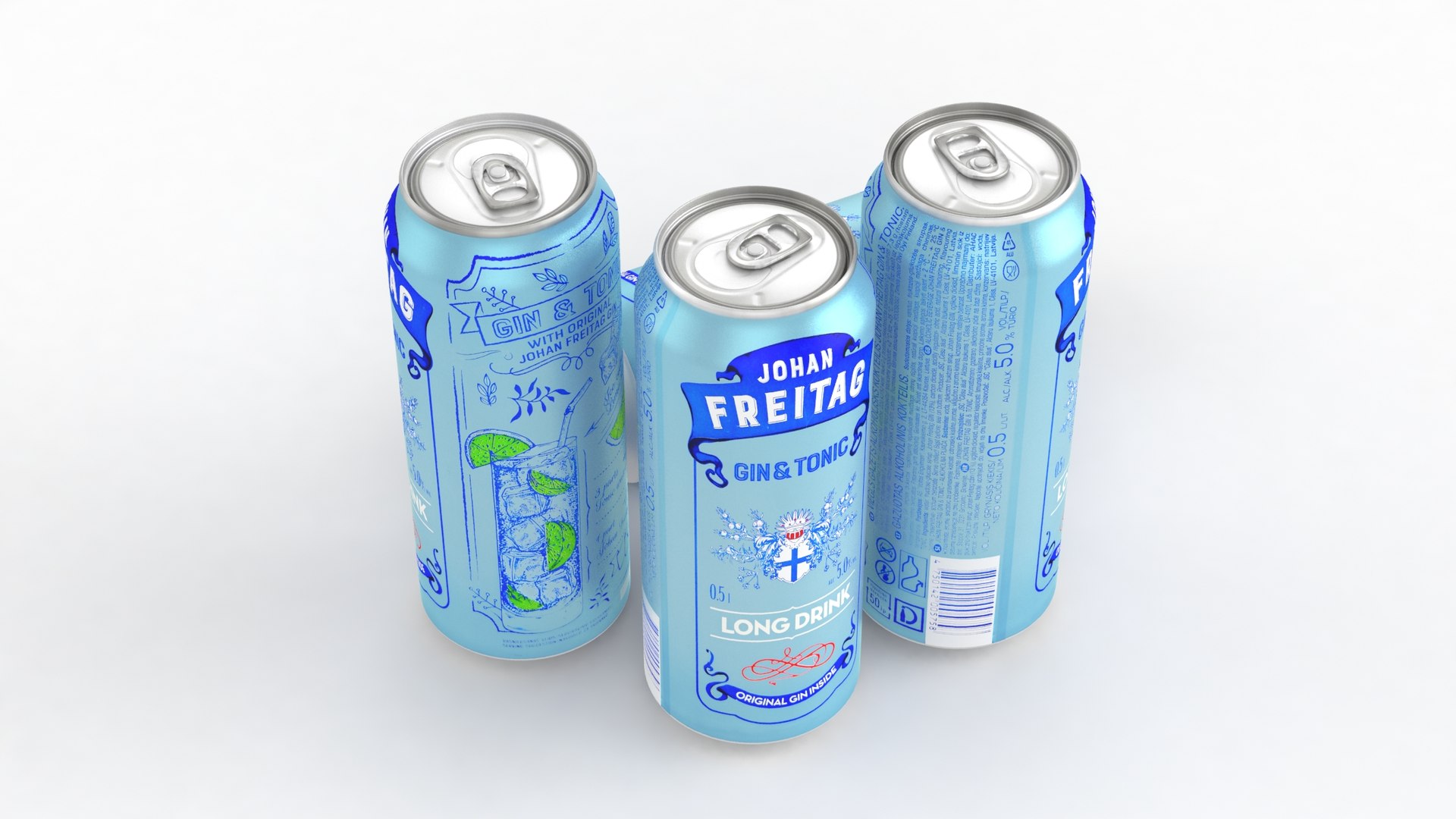 3D Alcohol Can Johan Freitag Gin And Tonic Long Drink 500ml 2024 ...