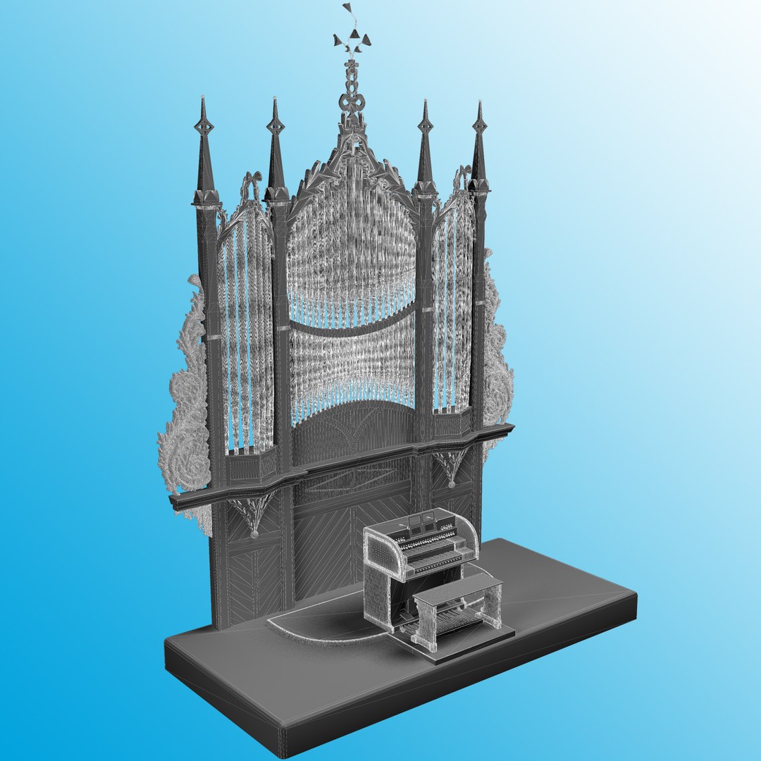 3d Church Organ Model