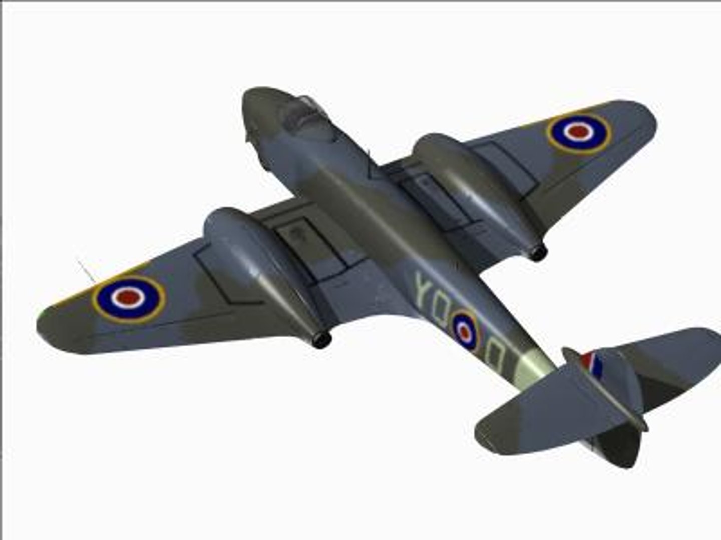gloster meteor fighters f3 3d model
