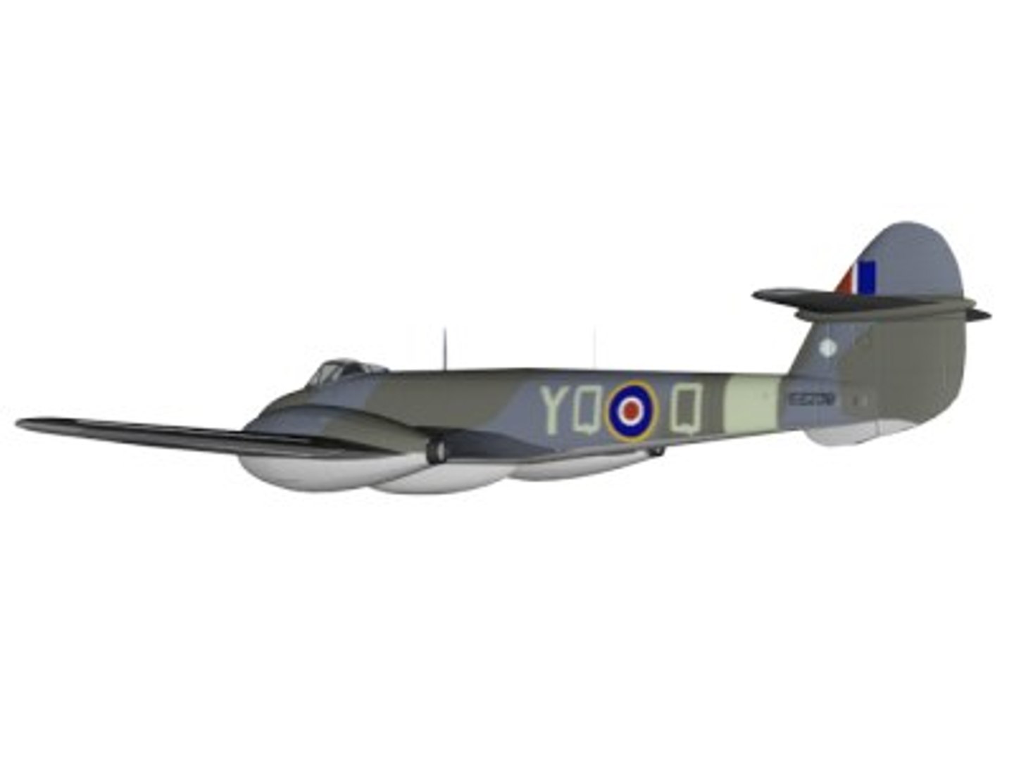 gloster meteor fighters f3 3d model
