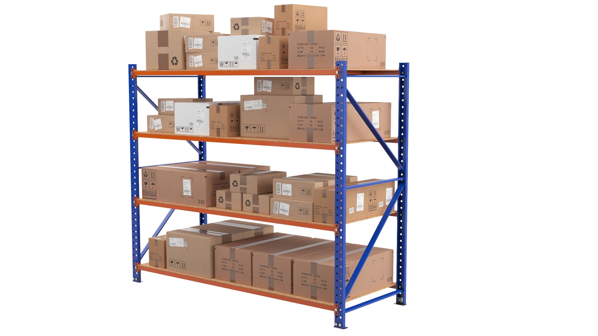 3D Warehouse Shelf With Boxes - TurboSquid 1992018