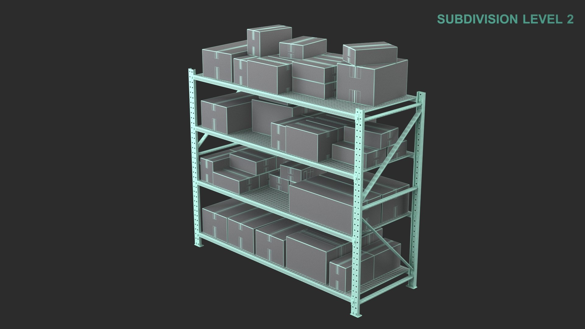 3D Warehouse Shelf With Boxes - TurboSquid 1992018