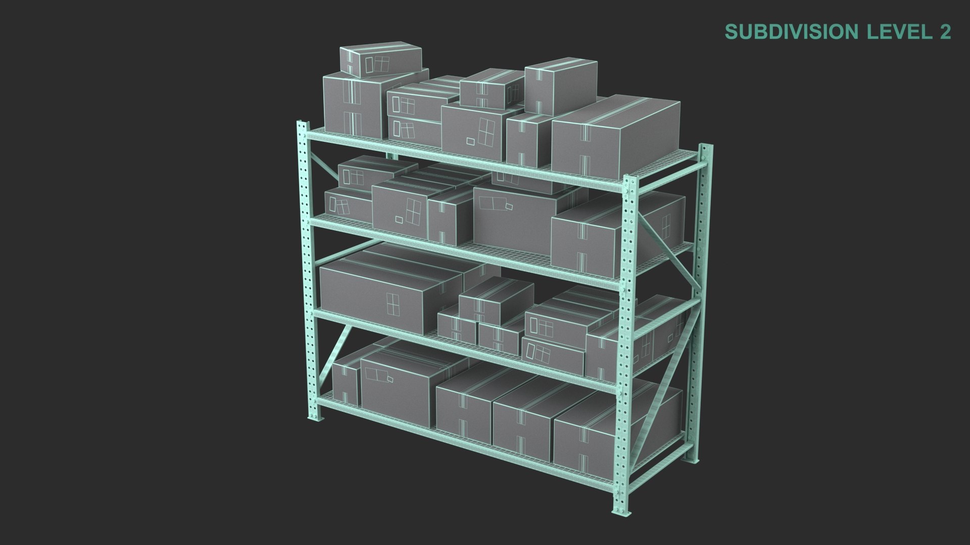 3D Warehouse Shelf With Boxes - TurboSquid 1992018