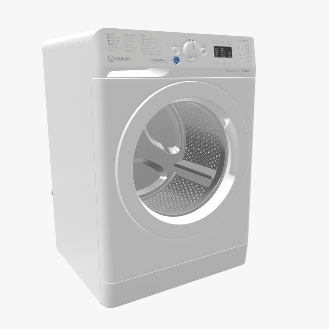 Indesit BWA Washing Machine 3D Model - TurboSquid 2263010