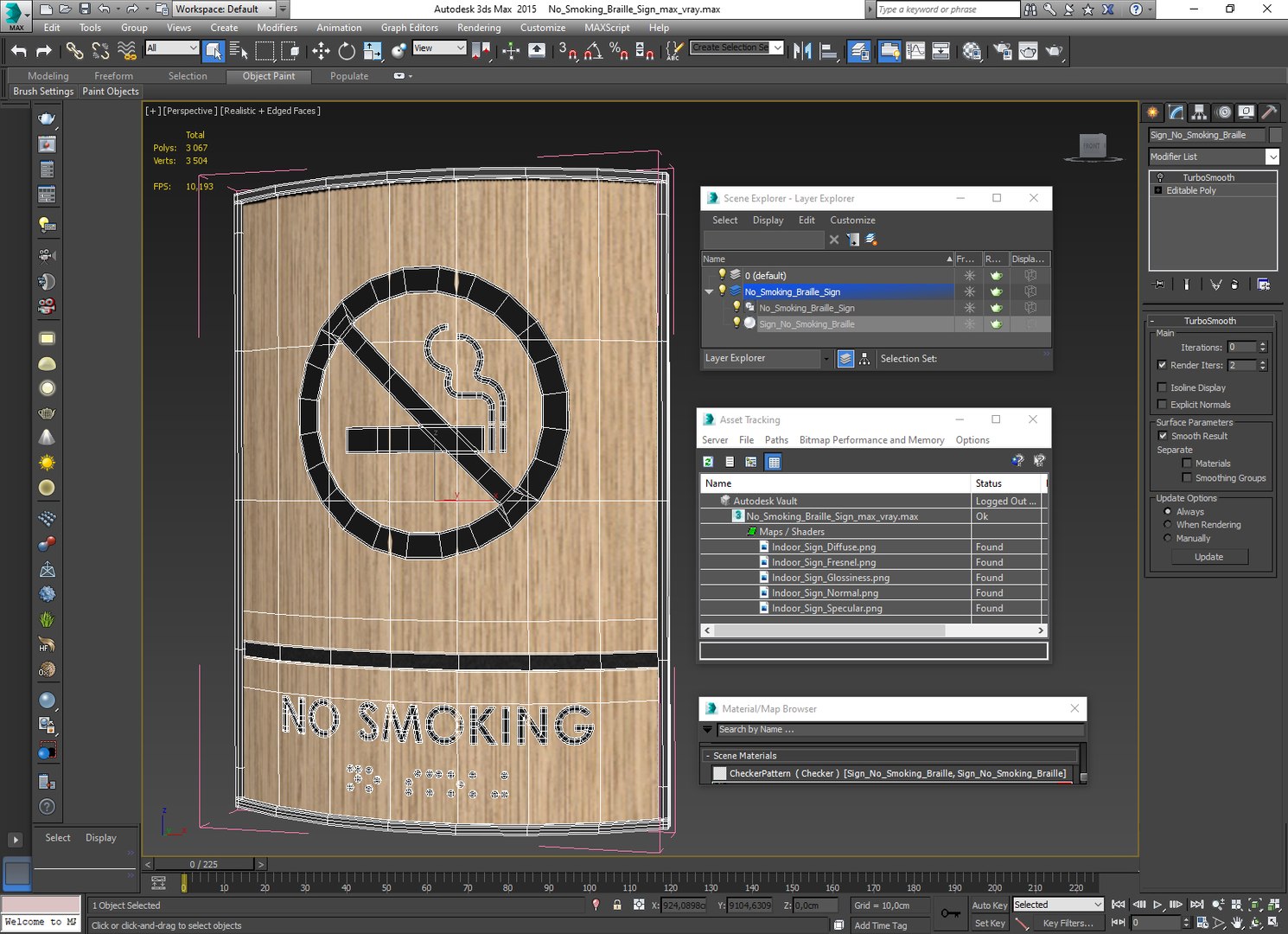 3D No Smoking Braille Sign - TurboSquid 2042323