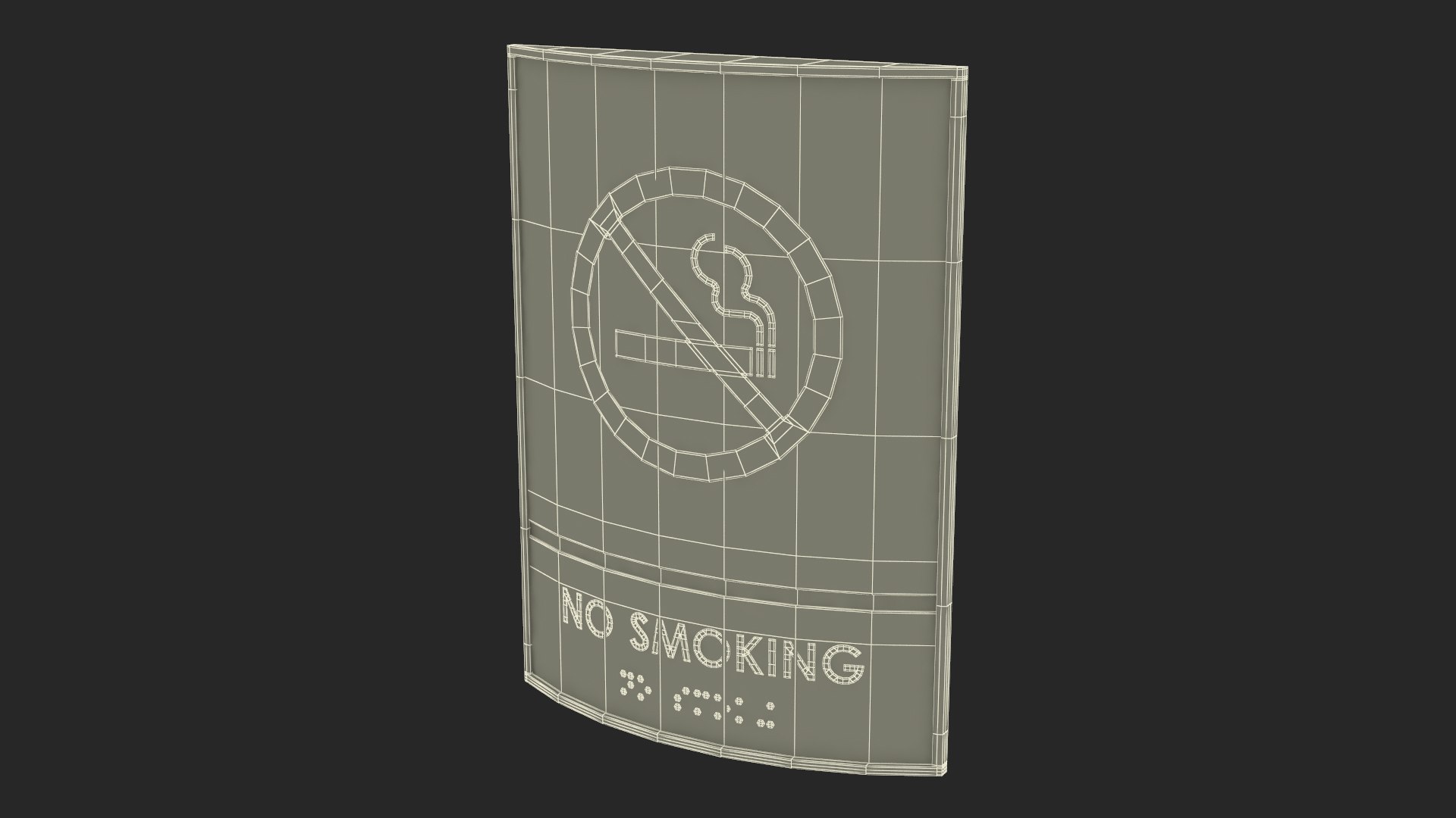 3D No Smoking Braille Sign - TurboSquid 2042323
