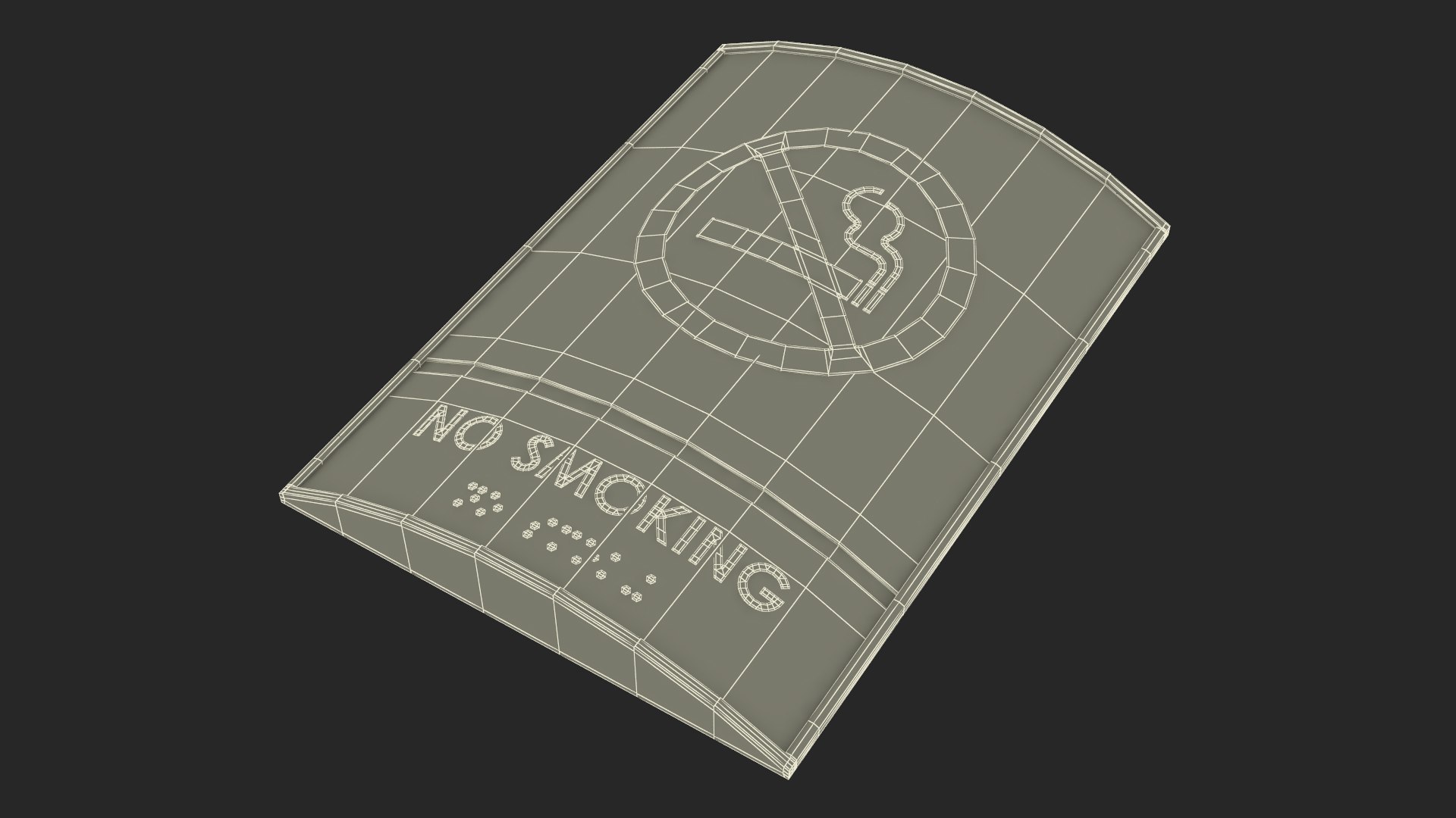 3D No Smoking Braille Sign - TurboSquid 2042323