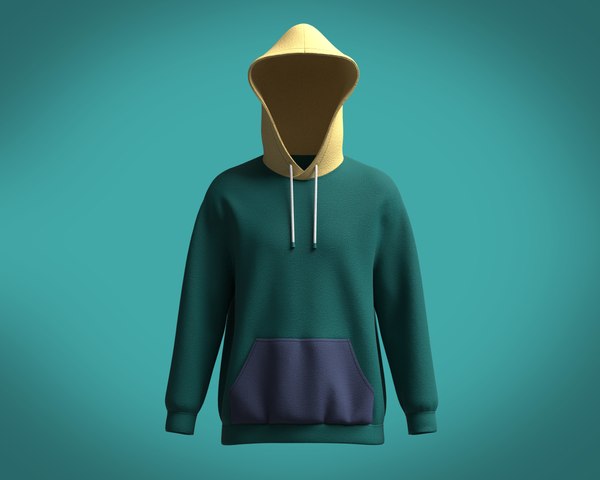 Mens Hoodie Cyan 3D model - TurboSquid 1940245
