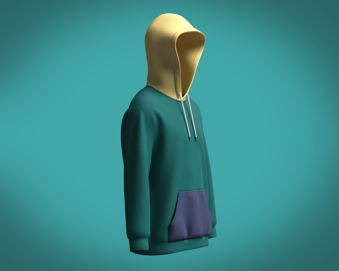 Mens Hoodie Cyan 3D Model - TurboSquid 1940245
