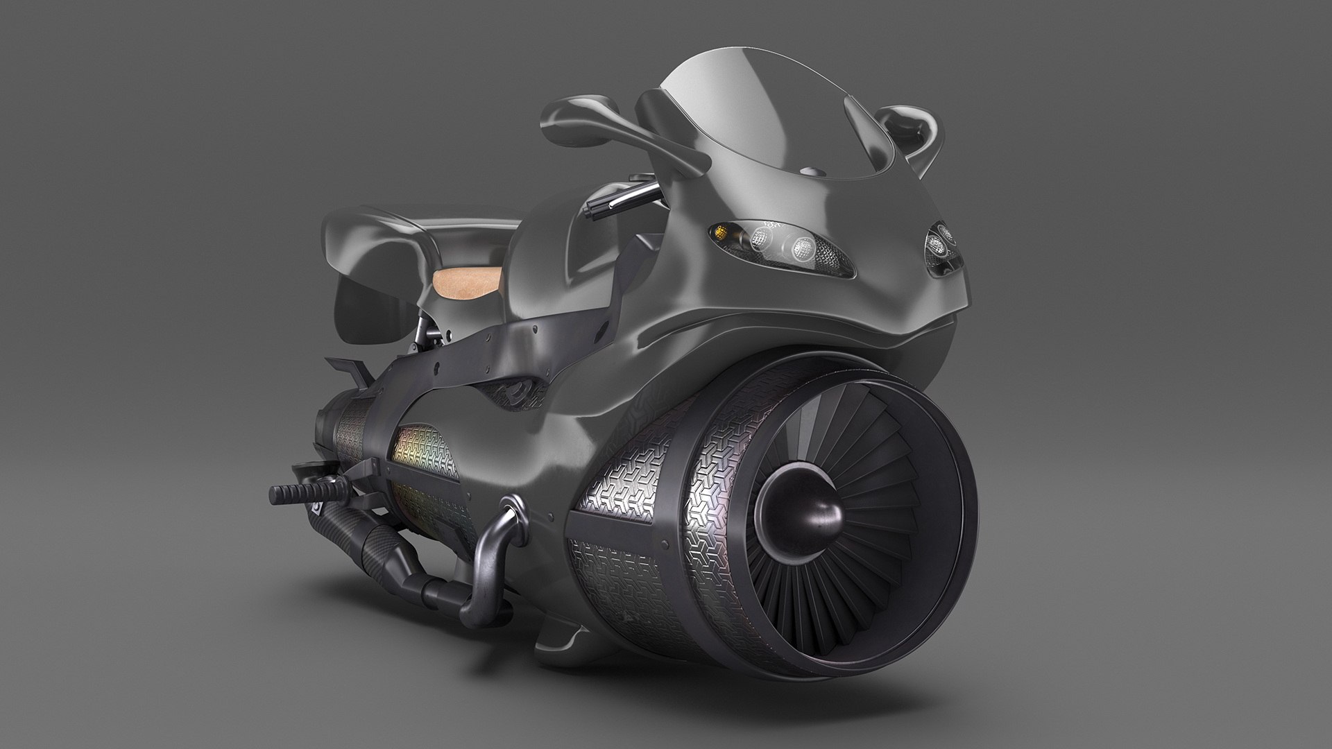 Futuristic Concept Motorcycle Black 3D - TurboSquid 2248554