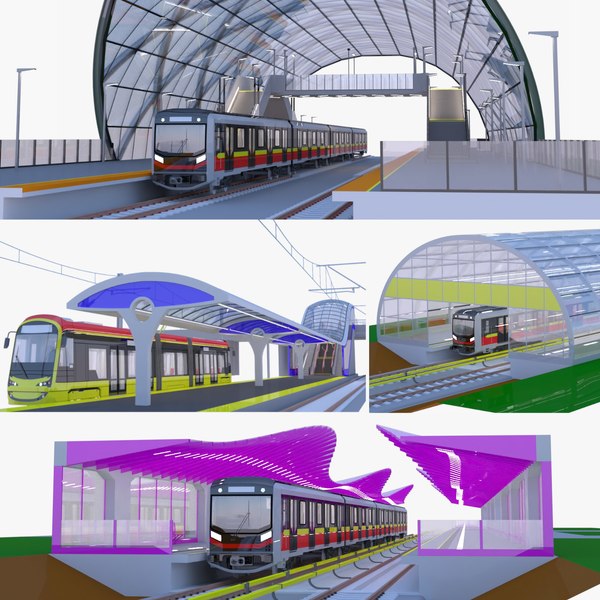 Estações de bonde e metrô de Varsóvia V Modelo 3D - TurboSquid 2383996