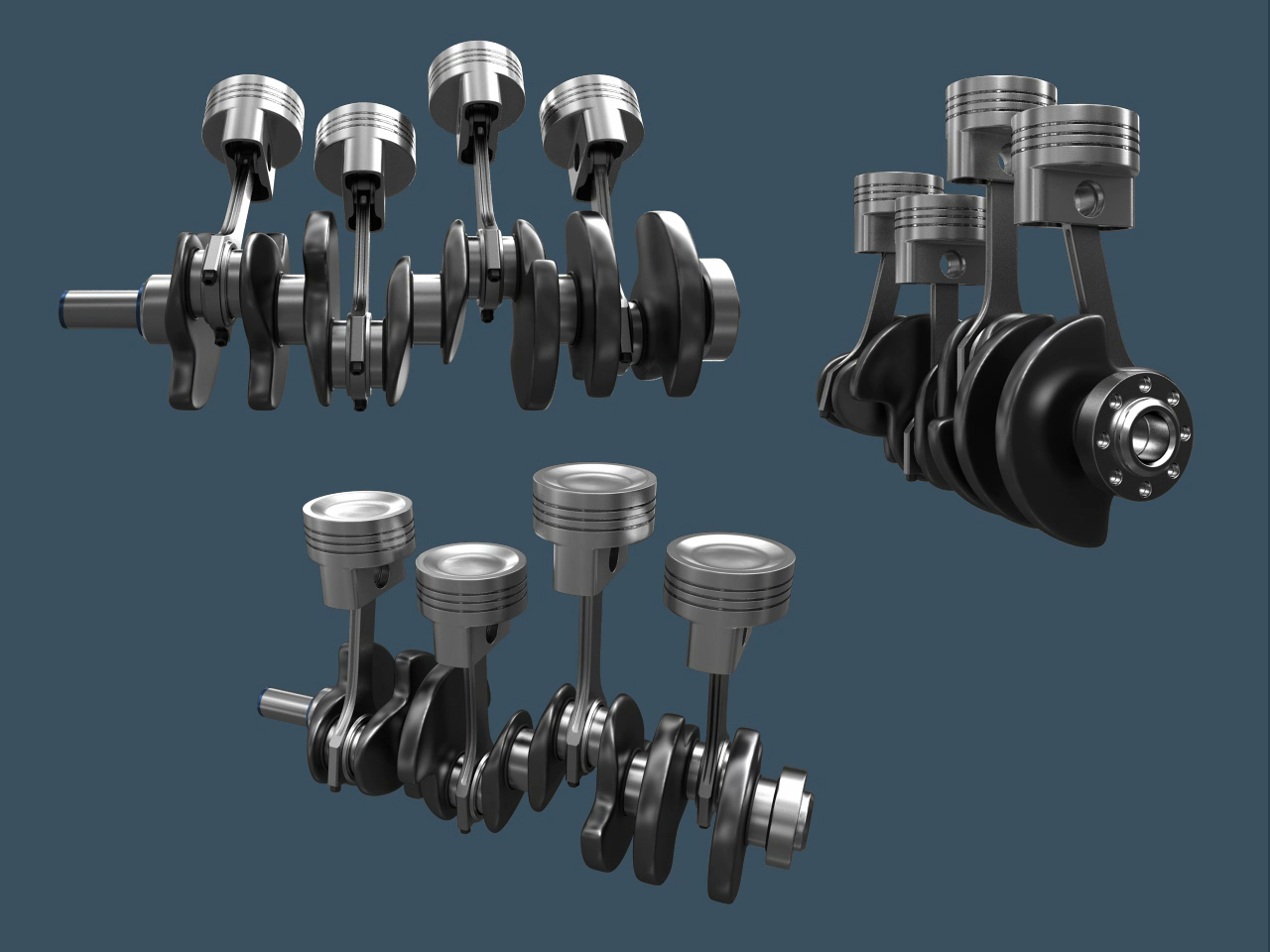 animation engine cylinders 3d model