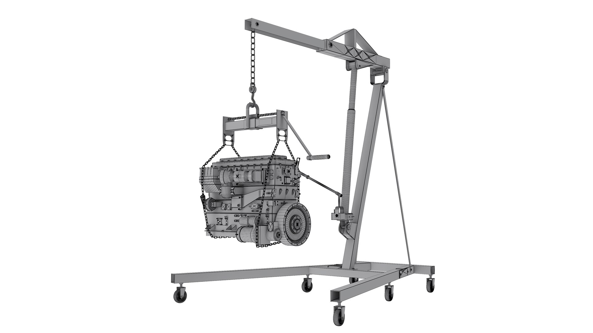Shop Crane With Engine 3D Model - TurboSquid 2281529