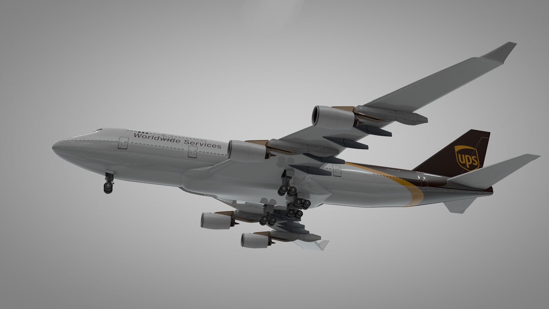 3D Boeing 747-400 Ups L115 - TurboSquid 1402486