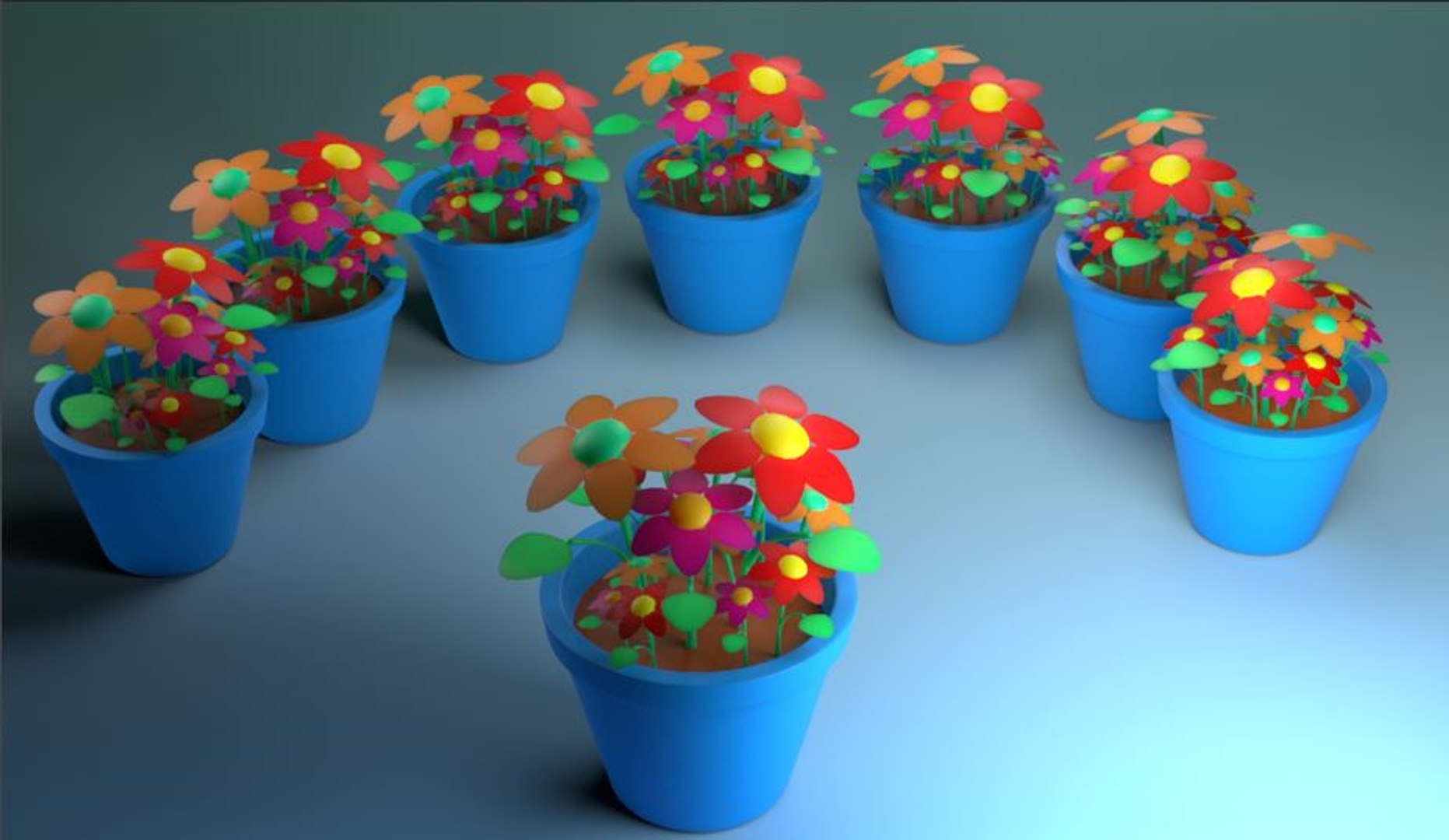 3D Cartoon Flower Pot - TurboSquid 1396302