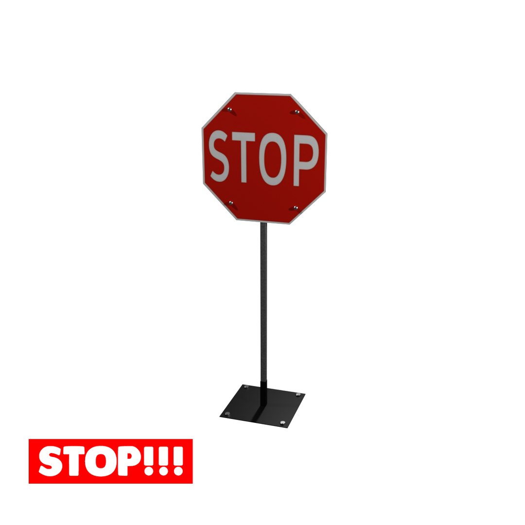 3D Stop Sign Model - TurboSquid 1883267