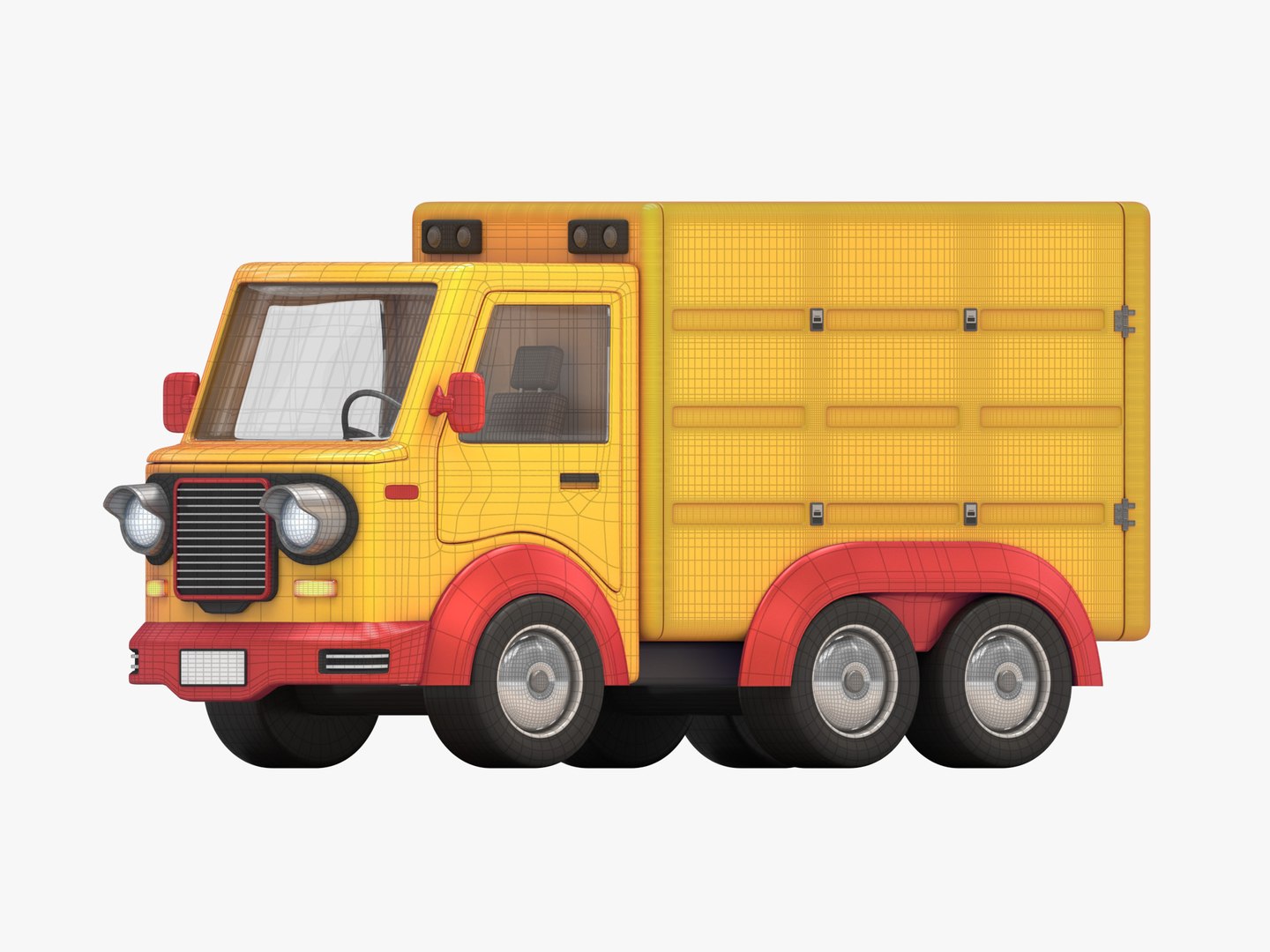 Modelled Cartoon Lorry Model - TurboSquid 1517347