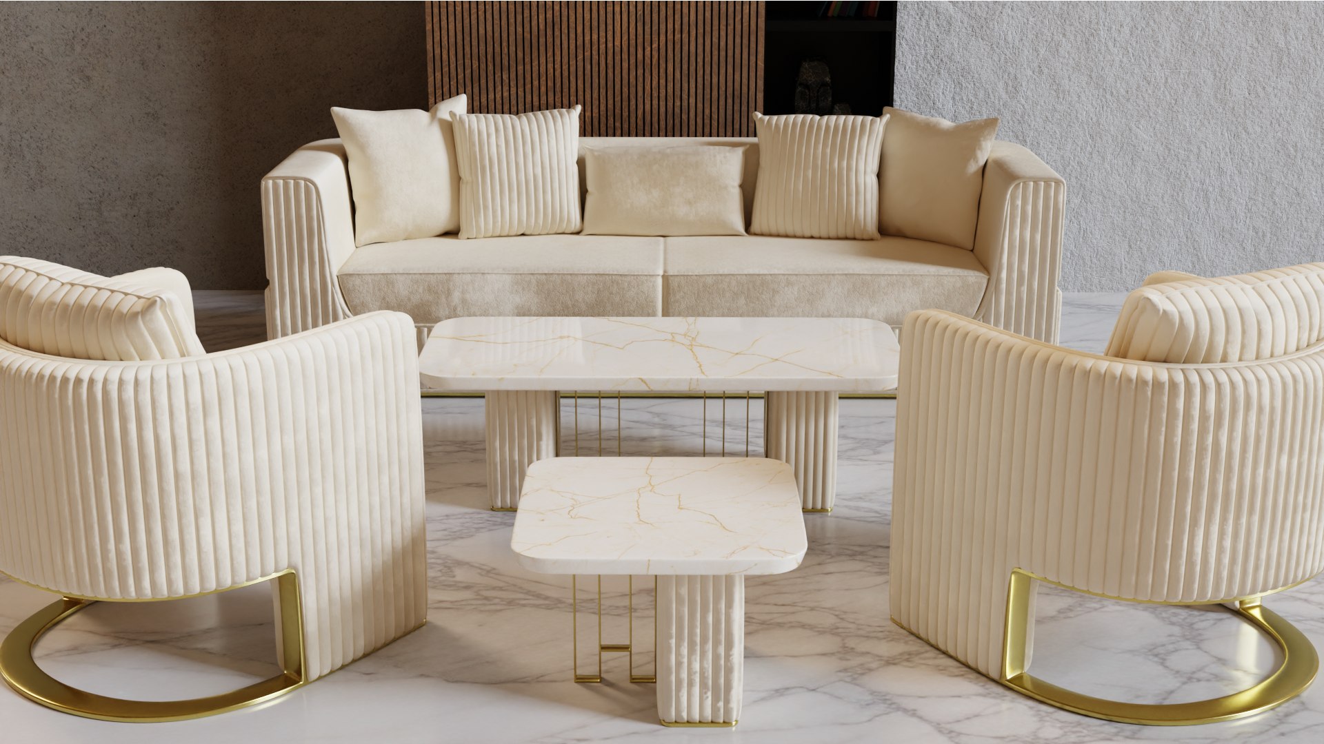 Venus Sofa Set 3D Model - TurboSquid 2245681