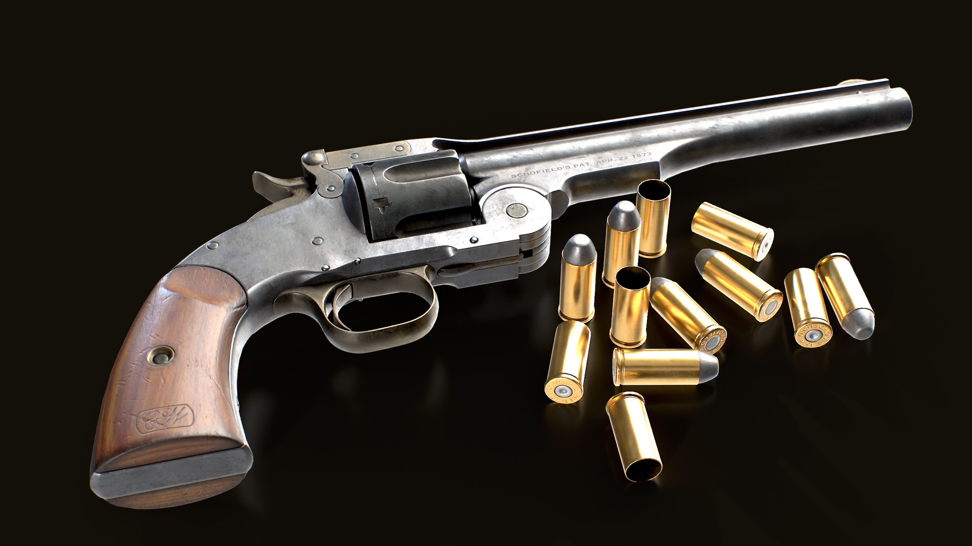 3D Model Schofield Revolver - TurboSquid 2032230