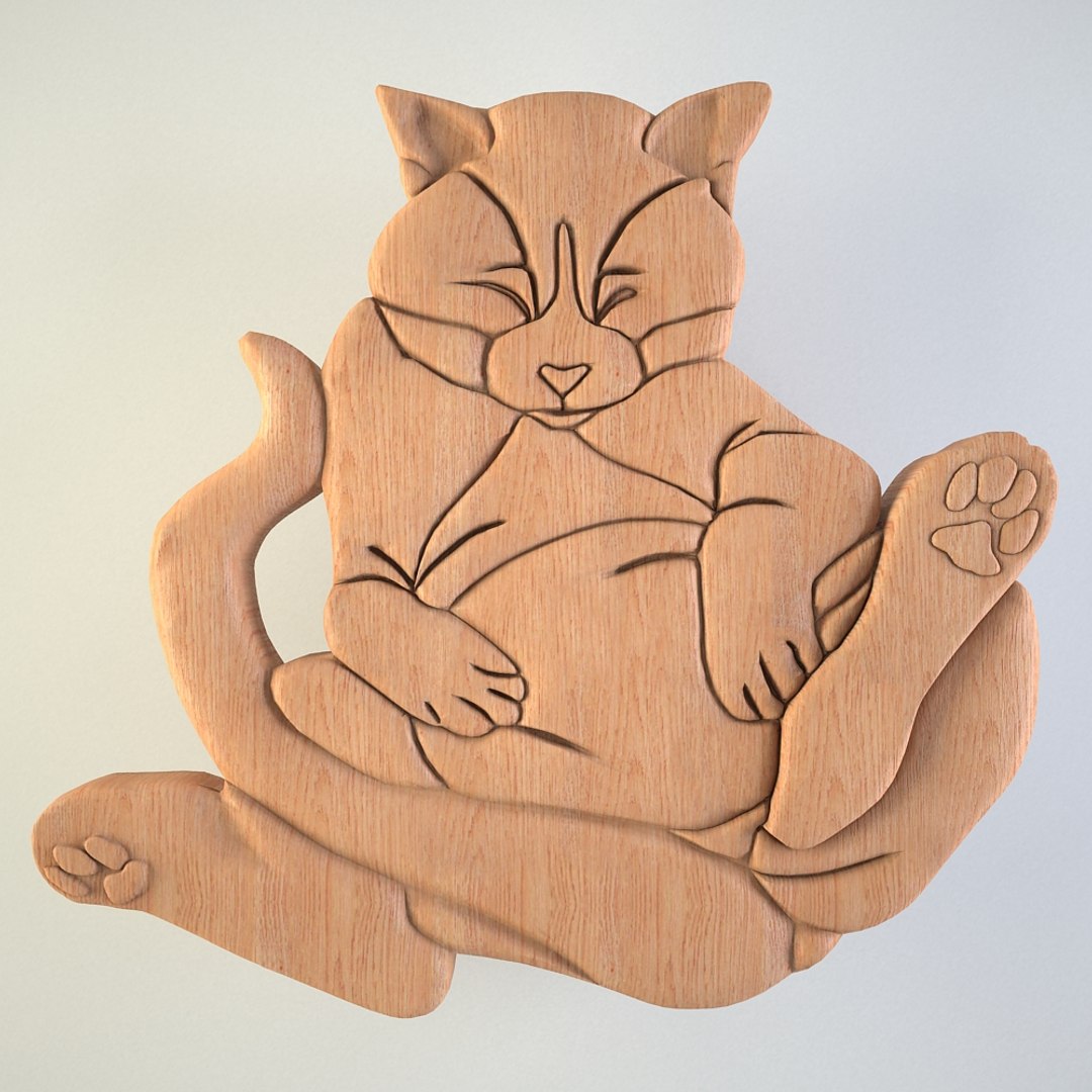 3d Model Cat Wood