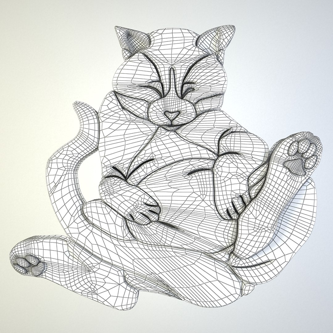 3d Model Cat Wood