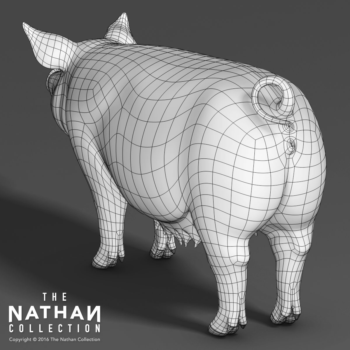3d model pig adult female fur