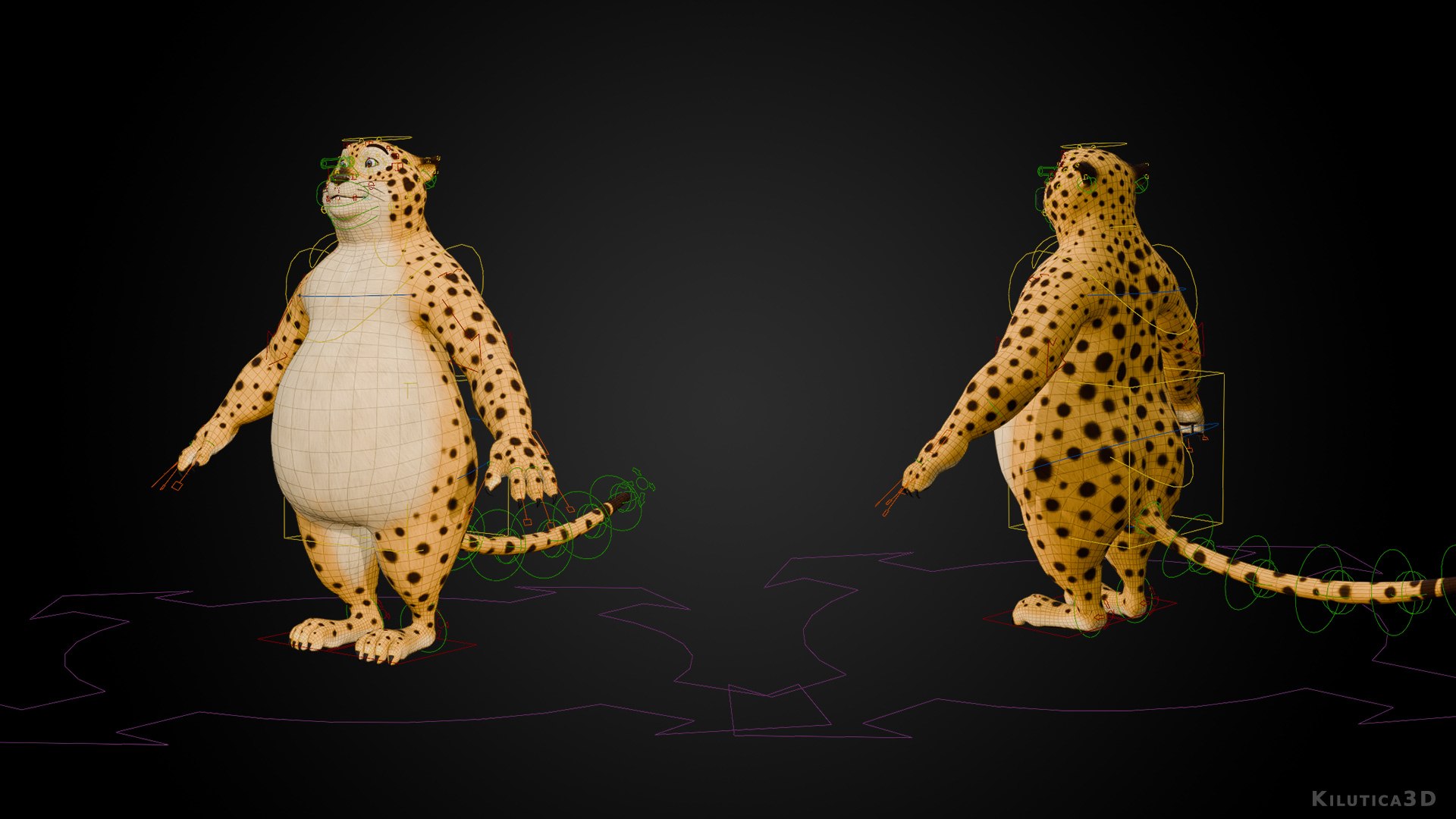 Stylized Biped Cheetah - Rigged 3D Character Model - TurboSquid 2516585